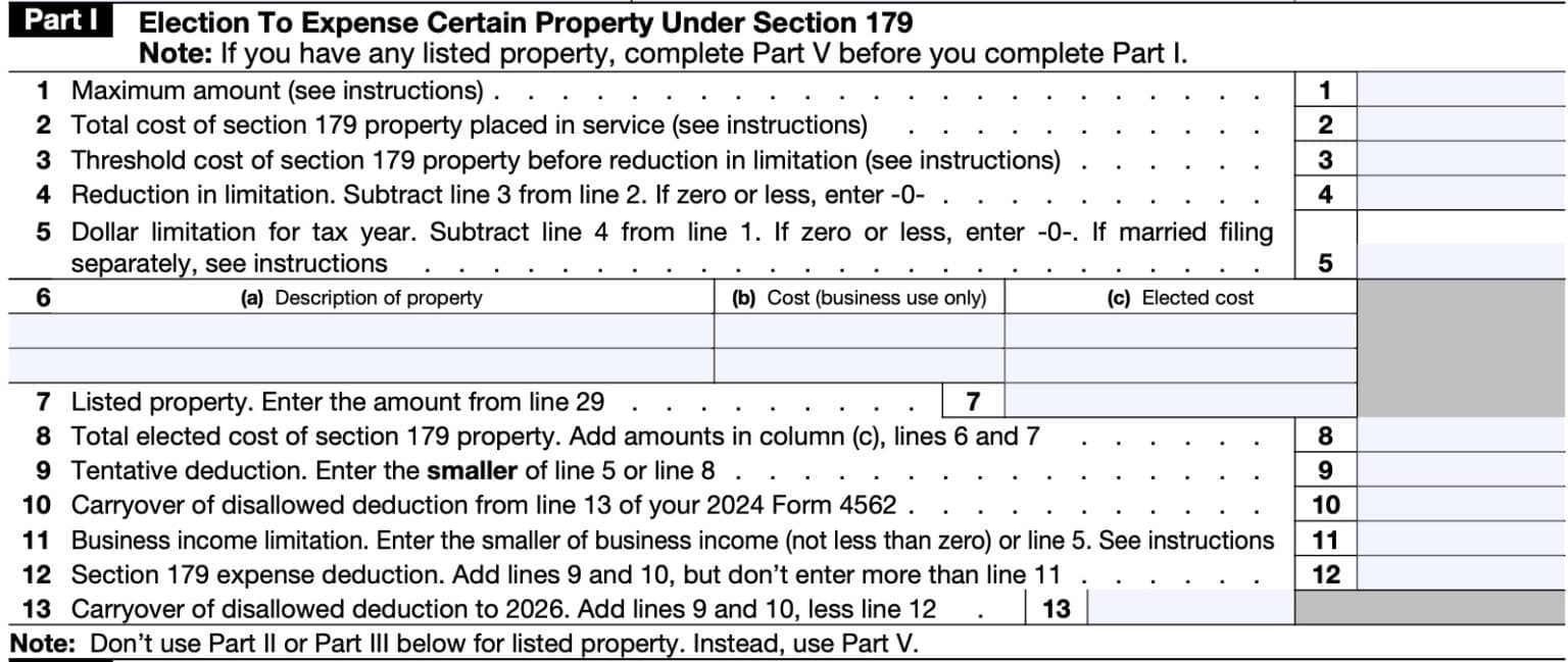 IRS Form 4562 Instructions - Depreciation & Amortization