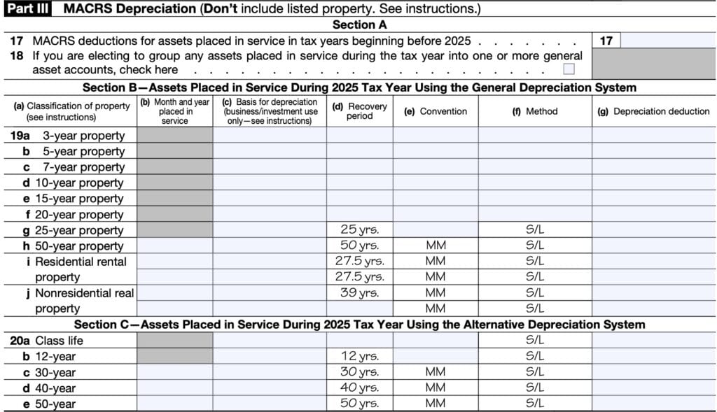 IRS Form 4562 Instructions - Depreciation & Amortization