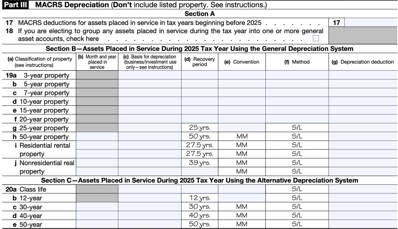 IRS Form 4562 Instructions - Depreciation & Amortization
